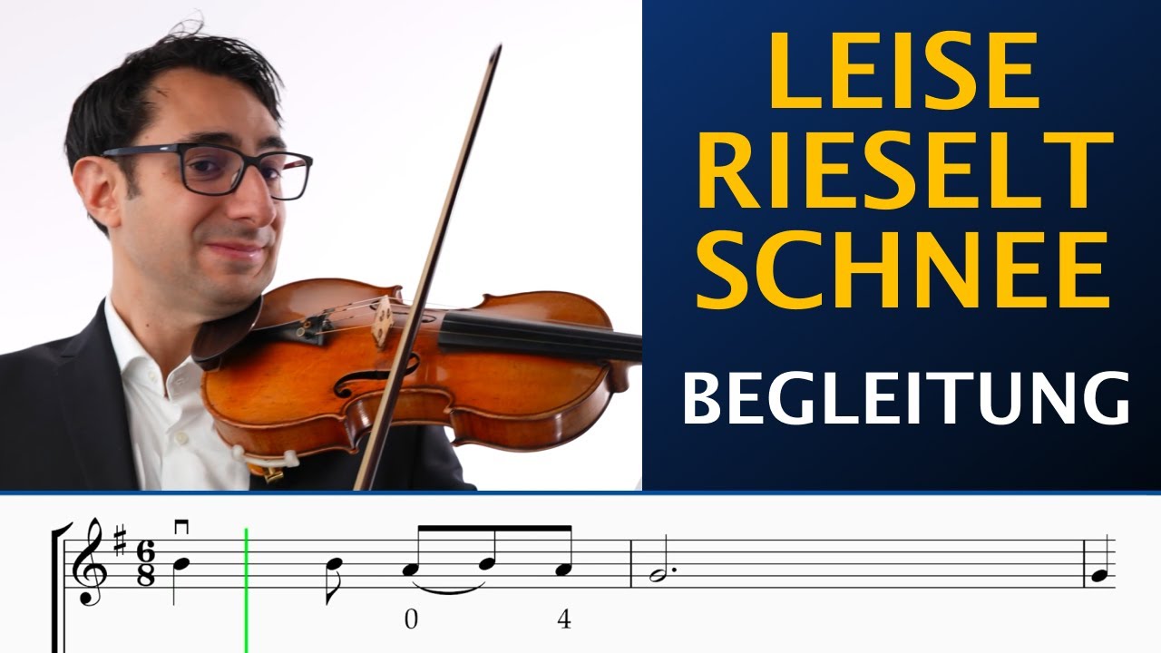 „Leise rieselt der Schnee“ für 2 Geigen (für Anfänger) [Begleitung mit ...