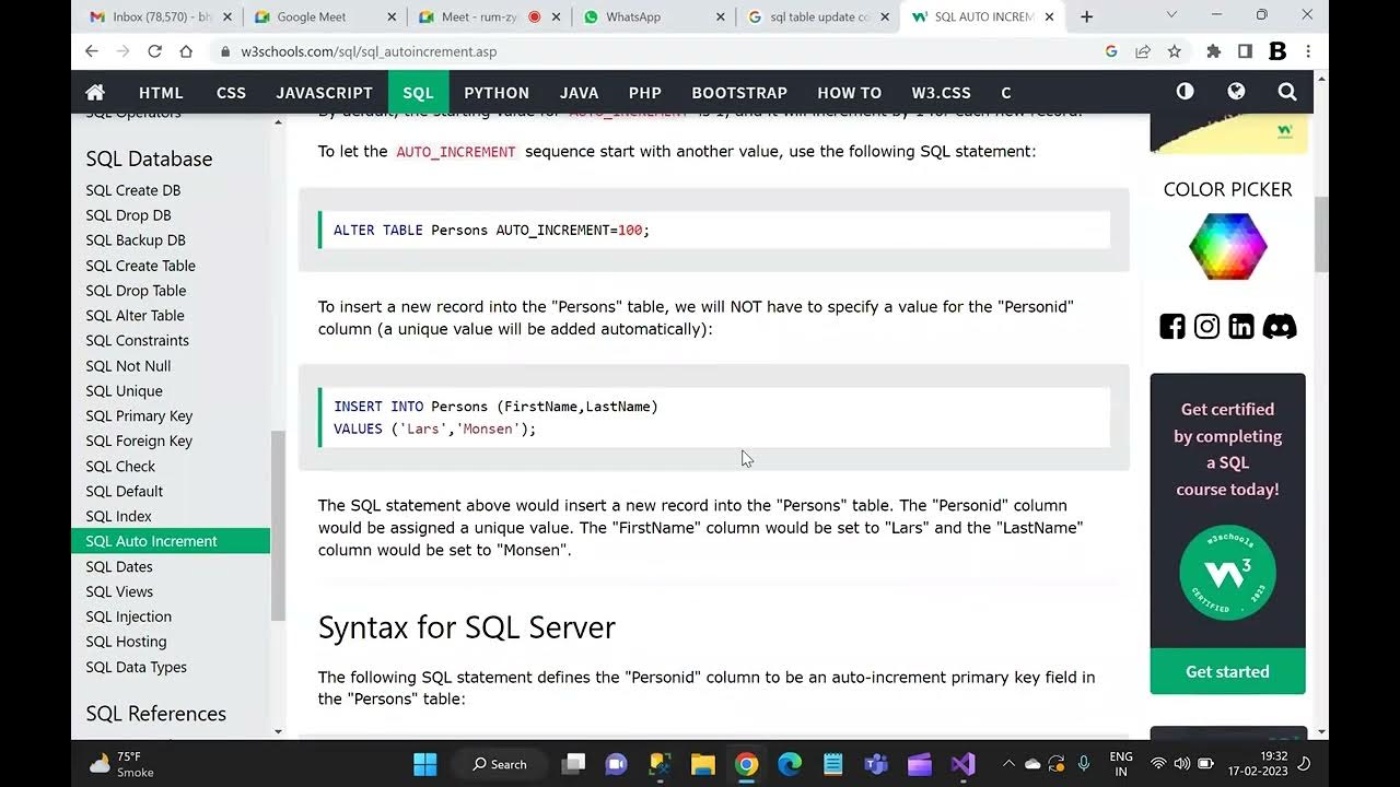 28) Registration form with SQL Database using ADO net - YouTube