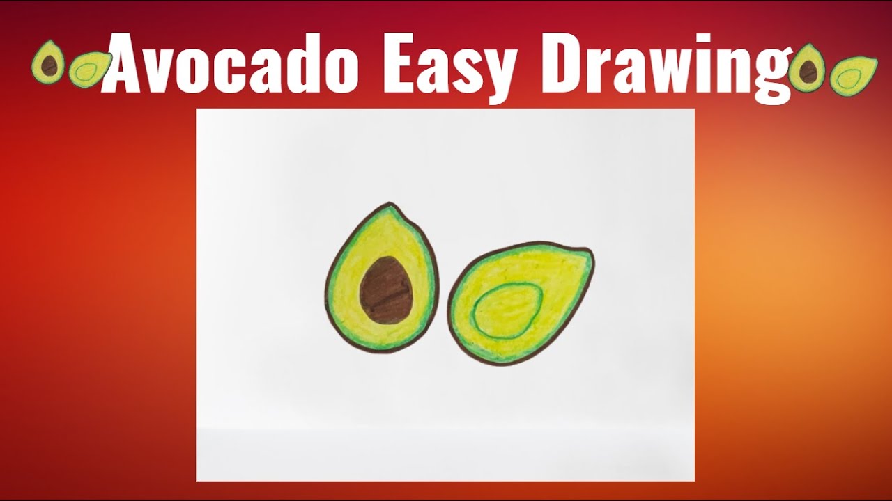 Avocado 🥑 Easy Drawing 😊 | Step by Step | How to draw Cute Fruit - YouTube