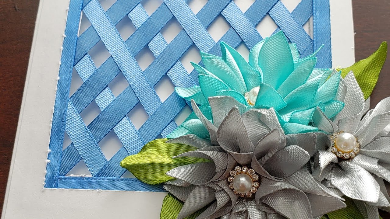 Greeting card with ribbon craft woven technique! mother's day greeting ...