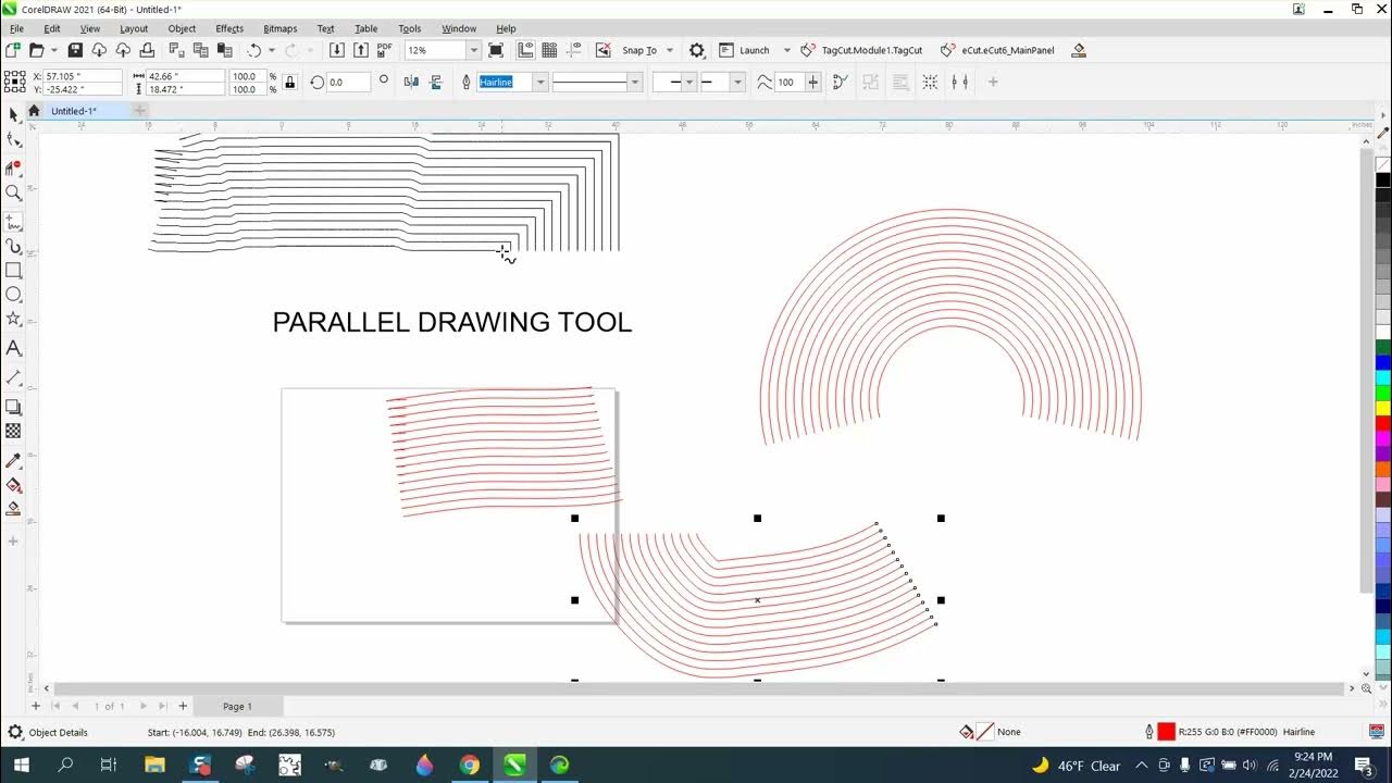 Corel Draw Tips & Tricks Parallel Drawing Tool - YouTube