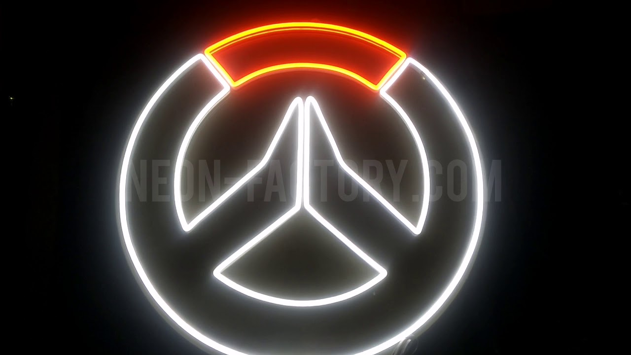 Overwatch logo neon sign - YouTube