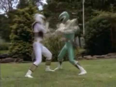 Power Rangers - White Ranger vs Green Ranger - YouTube