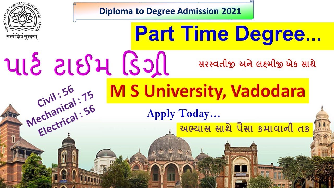 Part Time Degree|M S University|Learn with Earn|How to apply - YouTube