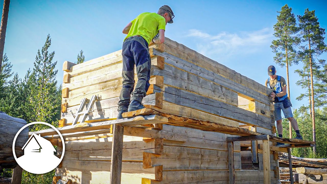 Modern dovetail log garage | Finishing the frame - YouTube