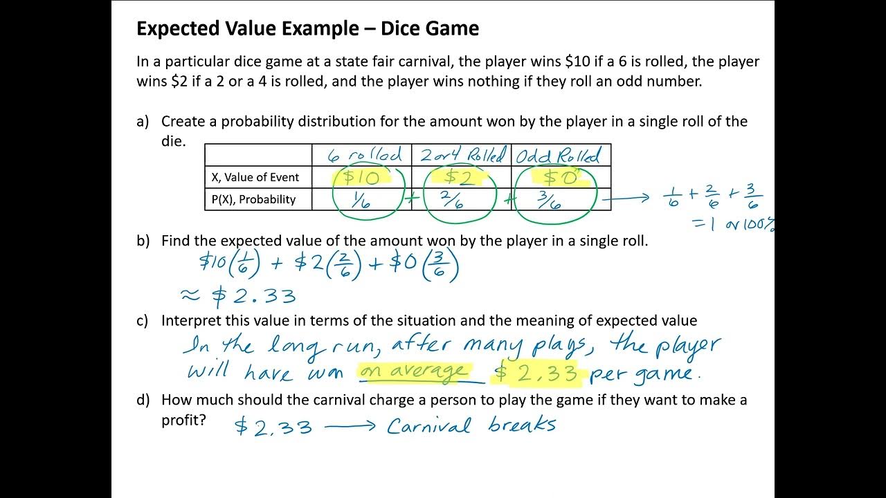 Expected Value Game Examples - YouTube