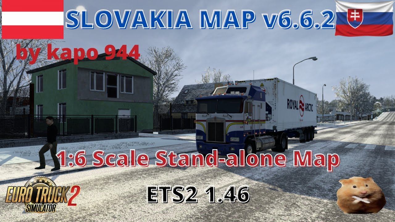 ETS2 Slovakia Map by kapo944 v 6.6.2 1:6 scale standalone map. - YouTube