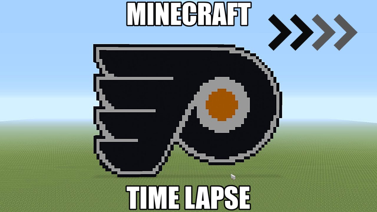 Minecraft Pixel Art Time Lapse - Philadelphia Flyers Logo - YouTube