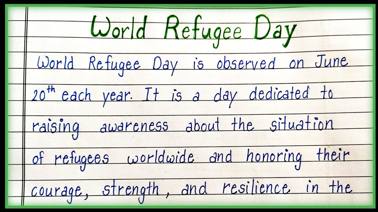 Essay on World Refugee Day| About World Refugee Day| - YouTube