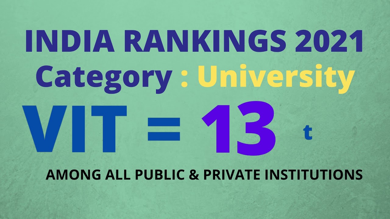 VIT in India Rankings 2021 | VIT Official Representative in Bangladesh ...