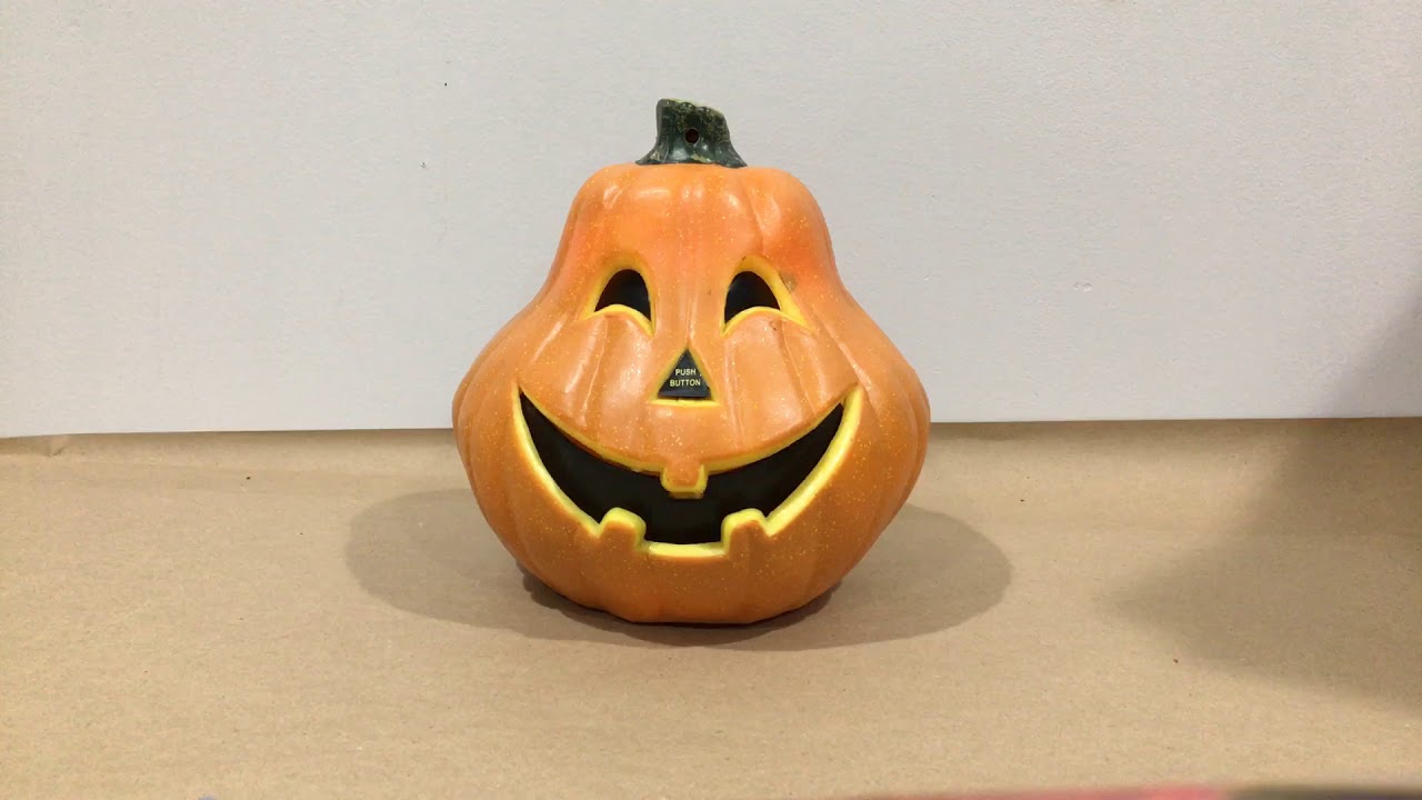 Animated talking light up Halloween pumpkin plastic - YouTube