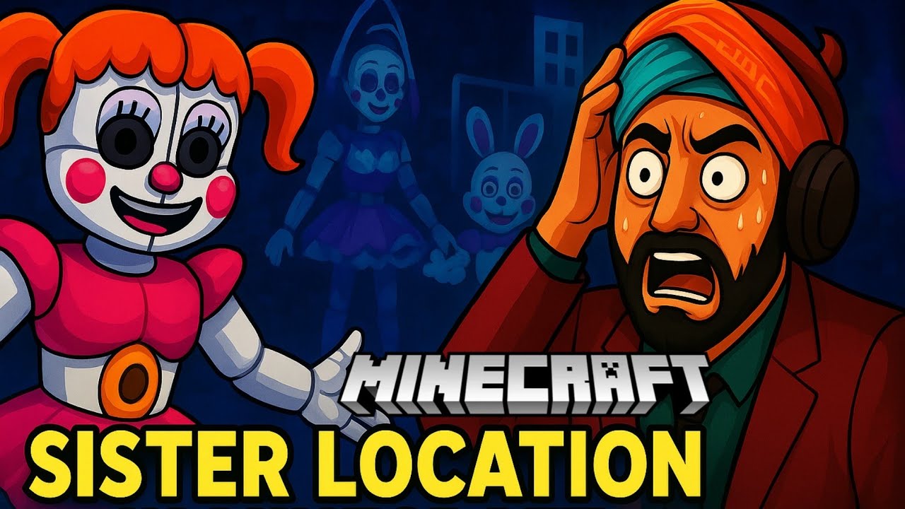 Playing Sister Location in Minecraft | Minecraft Horror Hindi | Day 1 ...