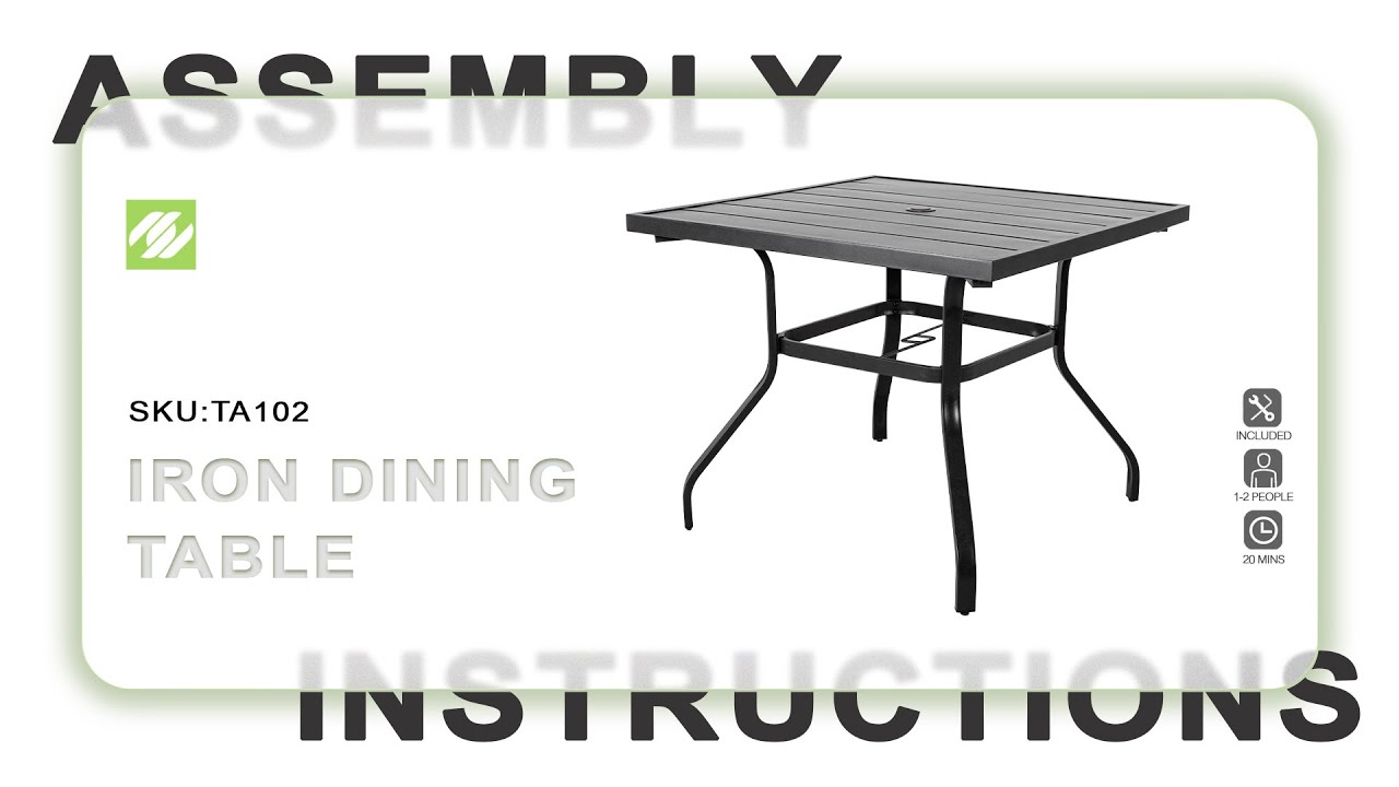 Nuu Garden® Outdoor Iron Dining Table | ASSEMBLY INSTRUCTIONS - YouTube