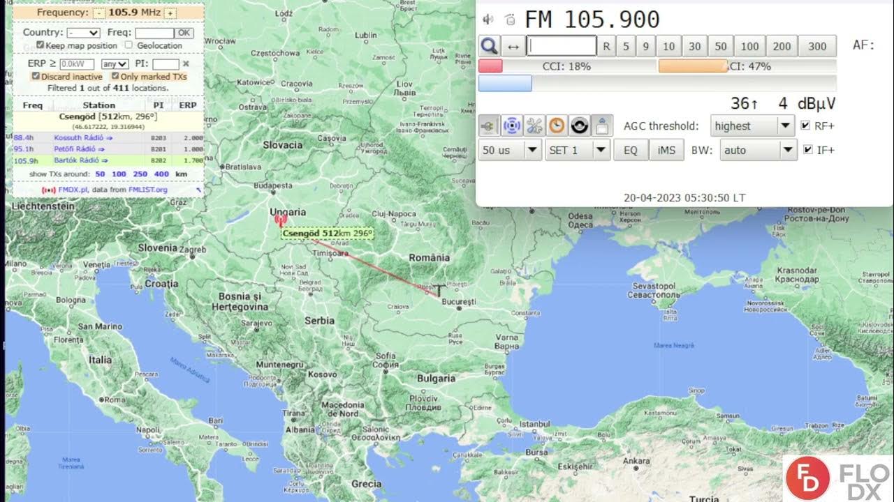 FMDX H 105,9MHz Bartok Radio Csengod HNG 512KM - YouTube