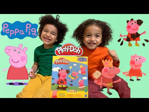 Peppa Pig Play Doh Stylin Set With Coko's Toy Family #peppapig #playdoh #peppa