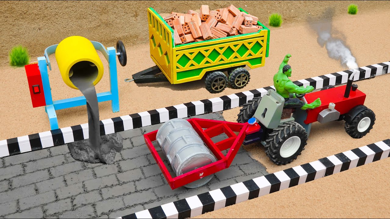 DIY Mini Tractor and Road Roller – Science Project to Build Concrete ...