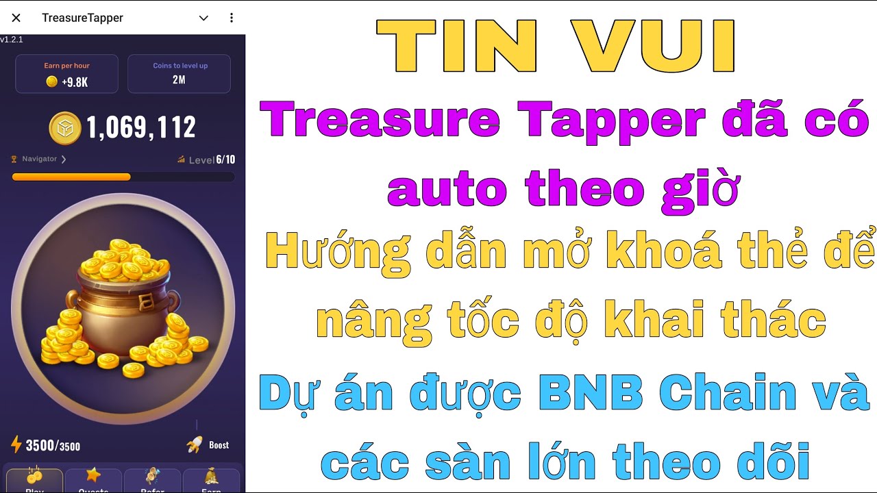 TIN VUI, TREASURE TAPPER ĐÃ CÓ AUTO THEO GIỜ, HƯỚNG DẪN MỞ KHOÁ THẺ ĐỂ ...
