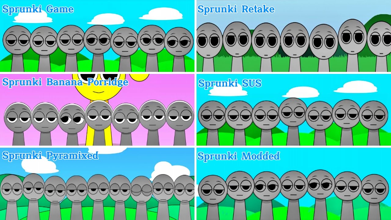 Mix all together Sprunki Game vs Sprunki Retake vs Sprunki Banana ...