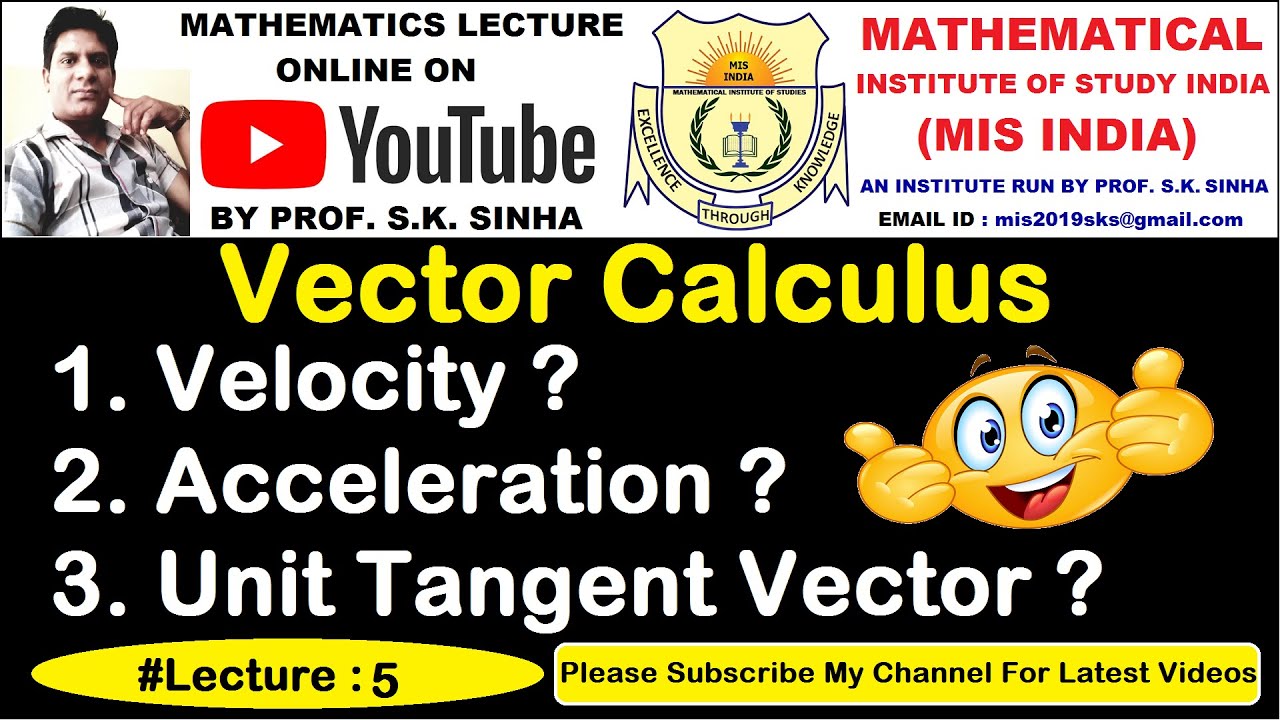 Vector Calculus - Velocity, Acceleration and Unit Tangent Vector | By ...