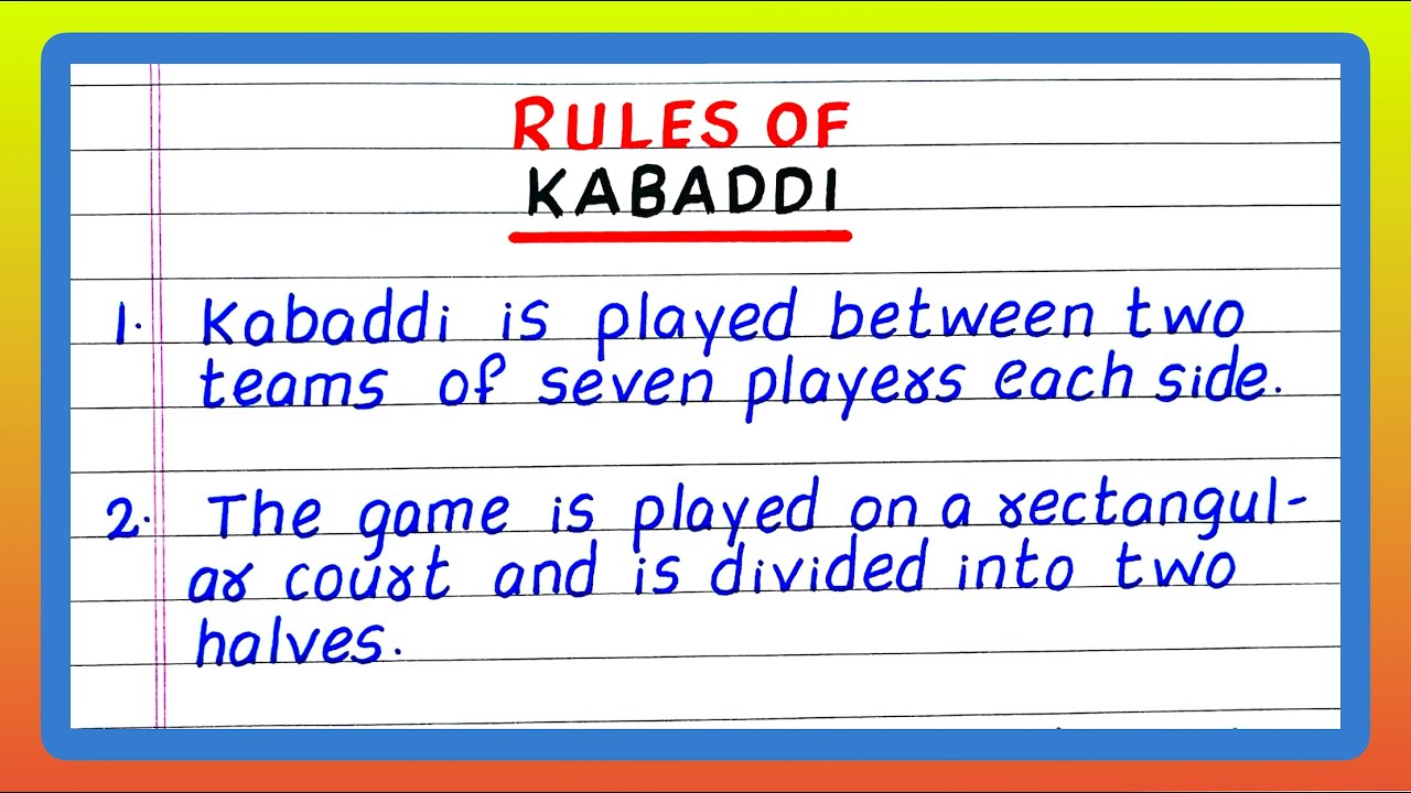 Rules of Kabaddi | Rules of Kabaddi Game | Rules of Kabaddi Match ...