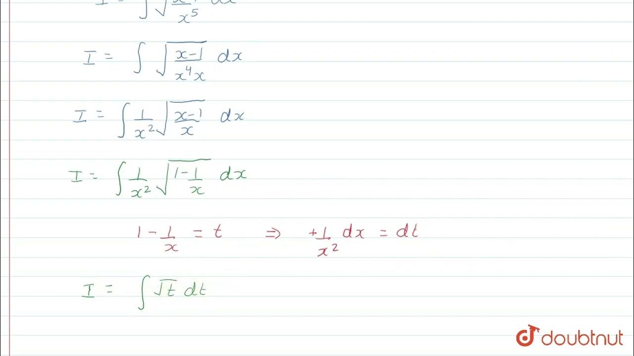 Evaluate: int sqrt((x-1)/(x^(5)))dx | CLASS 12 | INDEFINITE INTEGRALS | MATHS | Doubtnut - YouTube