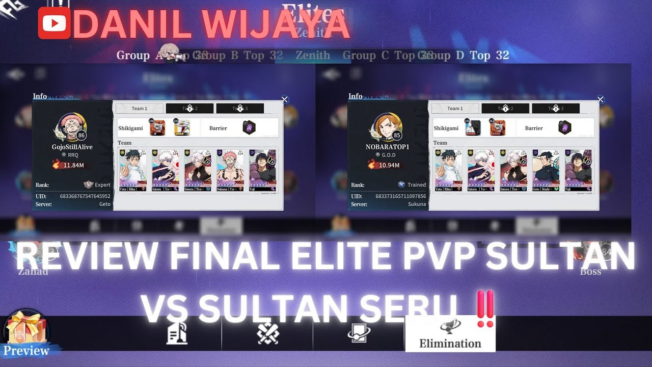 REVIEW FINAL ELITE PVP SULTAN VS SULTAN SERU‼️- JUJUTSU SORCERER🔥 - YouTube