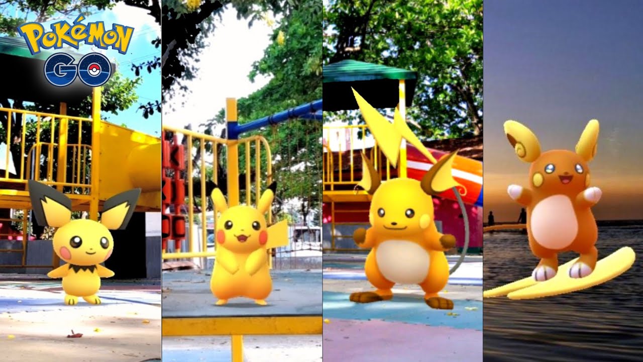 Evolution of Pikachu Family + Alolan Raichu with AR Photographs and ...