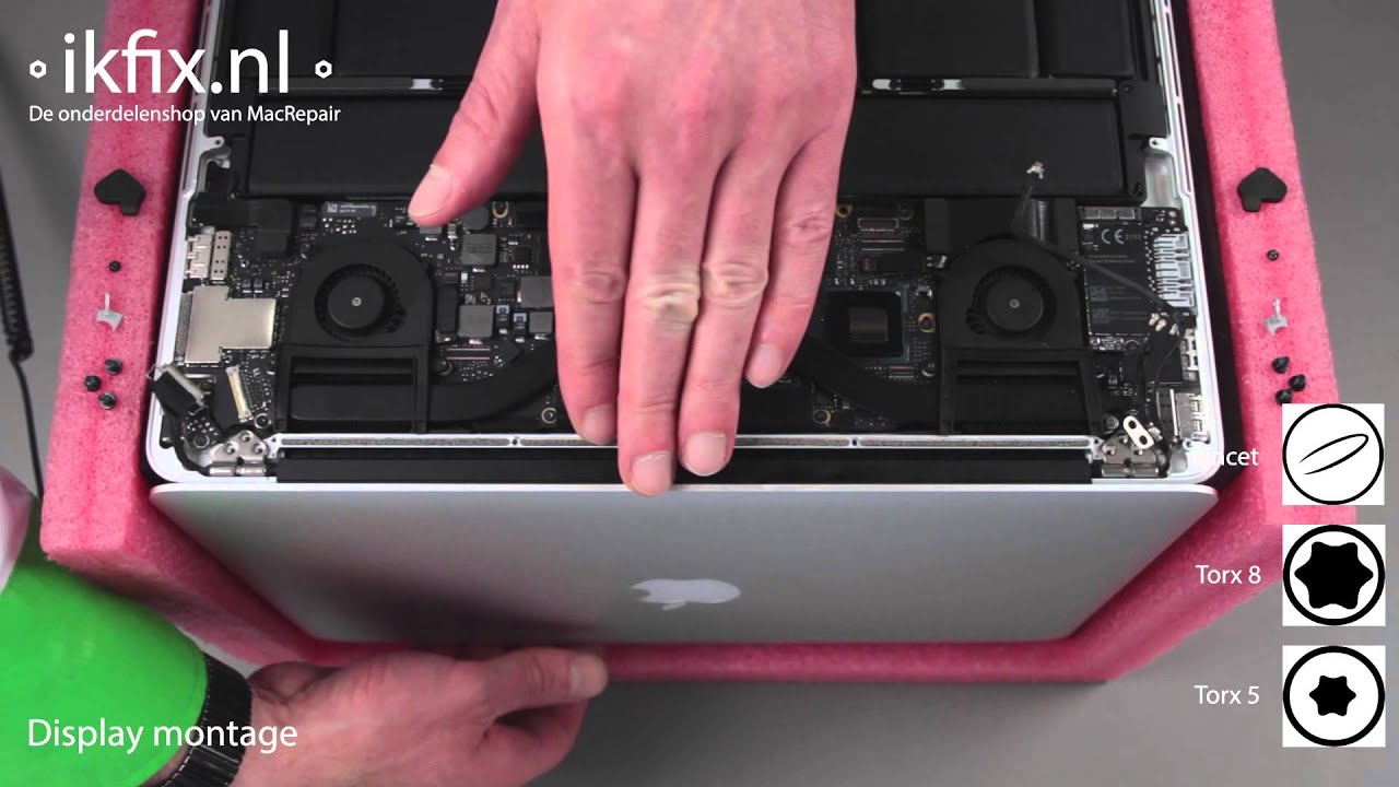 MacBook Retina 13 inch Display (scherm) vervangen - YouTube