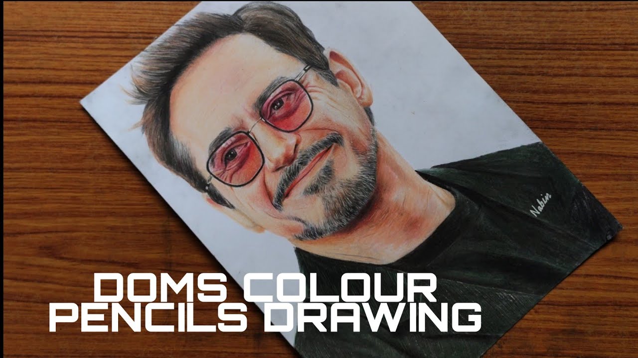 Doms colour pencils drawing - YouTube
