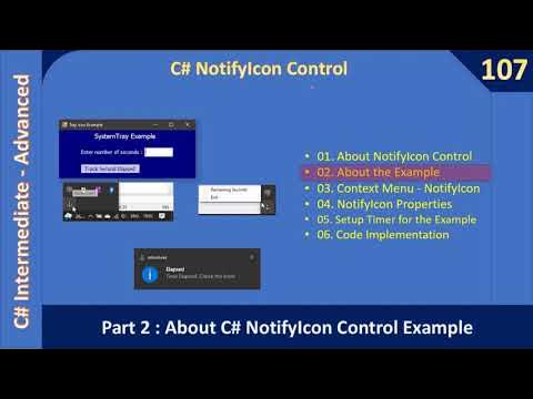 C# NotifyIcon Control | Part 2 - About The Example | C# Advanced #107 - YouTube