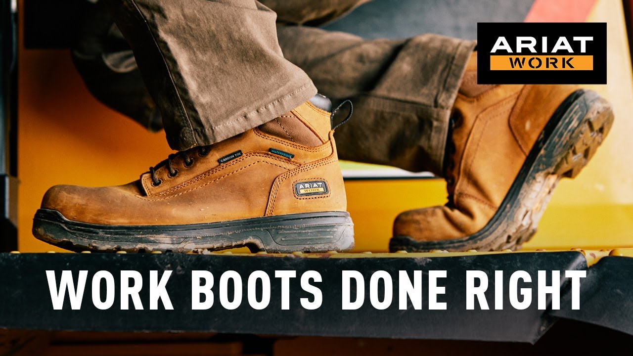 Ariat Lace-Up Work Boots - YouTube