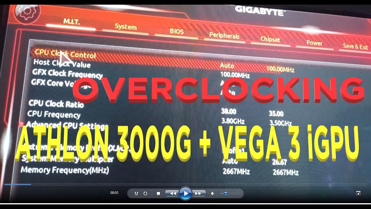 Overclocking AMD Athlon 3000G & iGPU Vega 3 - YouTube