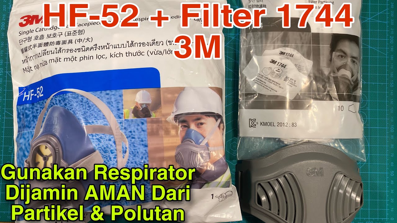 APD untuk Pekerja Bengkel, Pabrik & Workshop Respirator 3M HF-52 dengan Filter 3M 1744 - YouTube