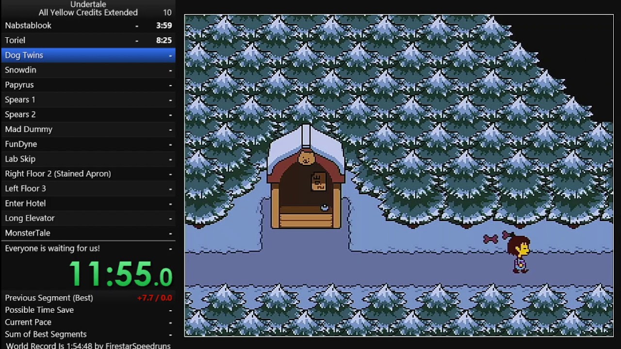 Undertale All Yellow Credits Extended Speedrun in 1:58:18 by ...