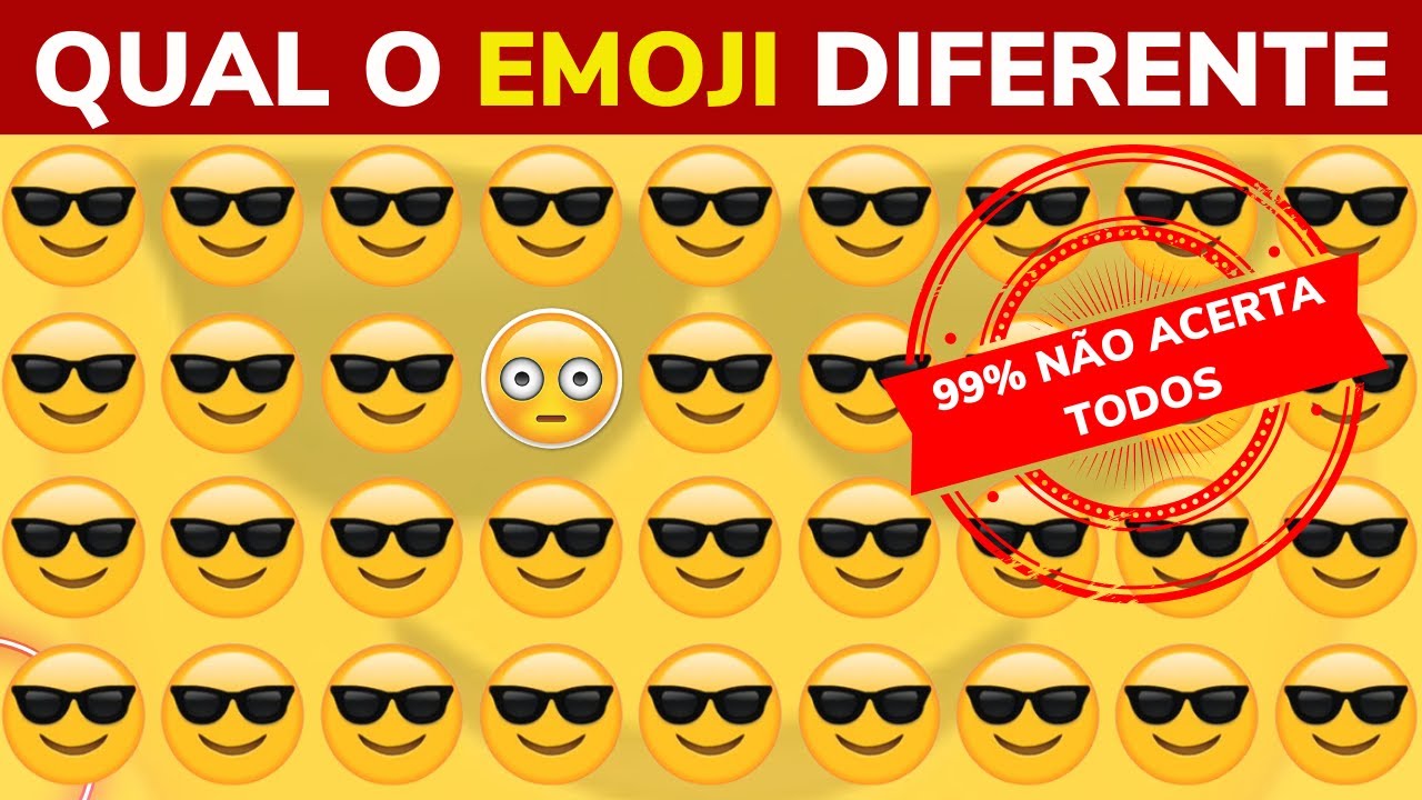 DESCOBRA O EMOJI DIFERENTE! Apenas 1% consegue acertar Tudo! - YouTube