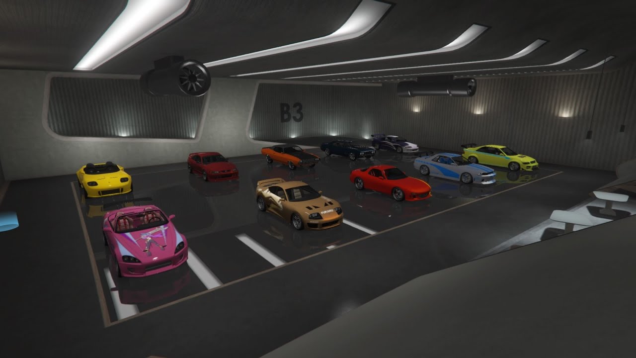 '2 Fast 2 Furious' Cars Garage Tour GTA 5 Online - YouTube