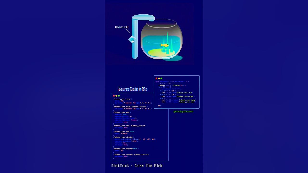 📌FISHTANK - Save The Fish Project Using HTML, CSS, JS 🦈🐠⚠️⚠️⚠️⚠️⚠️⚠️⚠️⚠️⚠️📌Source Code in ...
