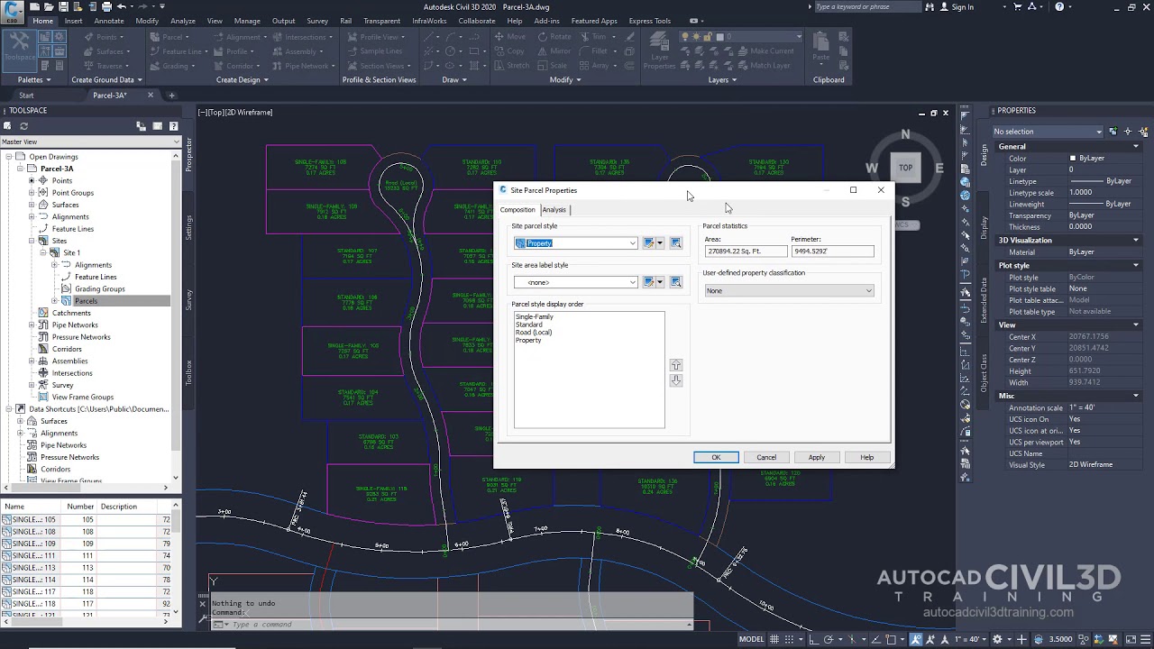 Changing Parcel Style Display Order in Civil 3D - YouTube
