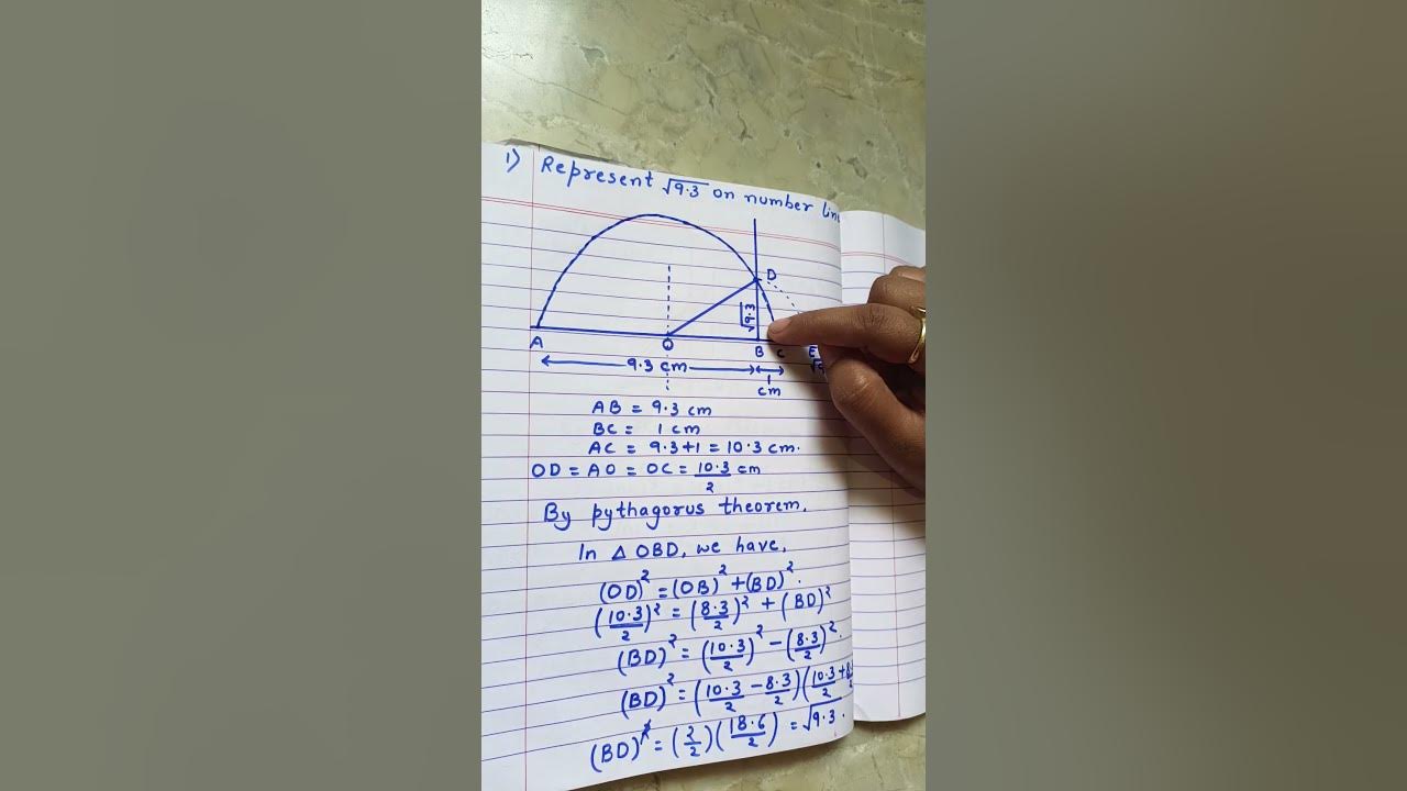Represent Root 9 3 On Number Line Youtube