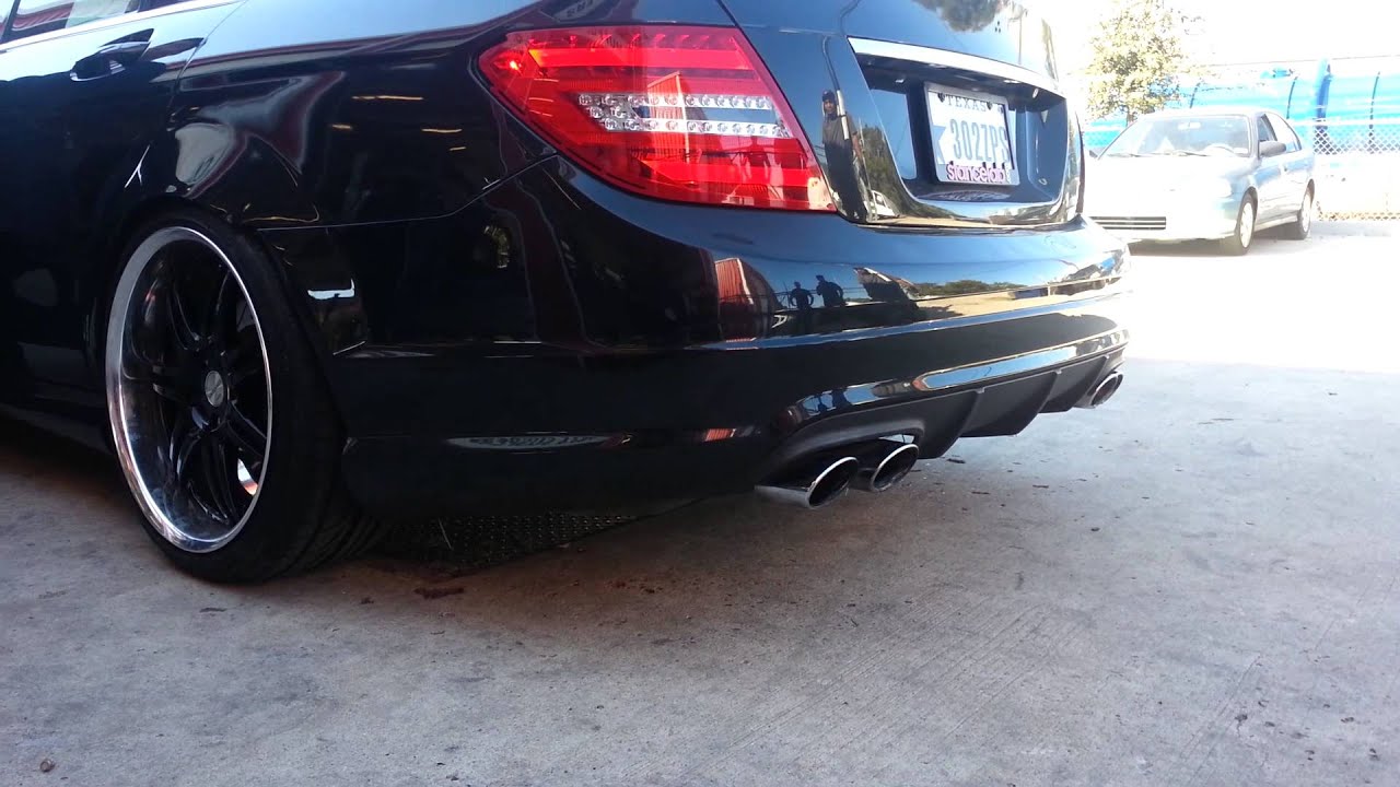 Custom exhaust on the Mercedes C Class - YouTube