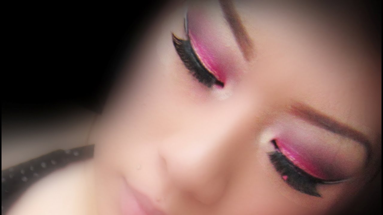 New Years Makeup: Bold Pink Glitter + Nude Lips - YouTube