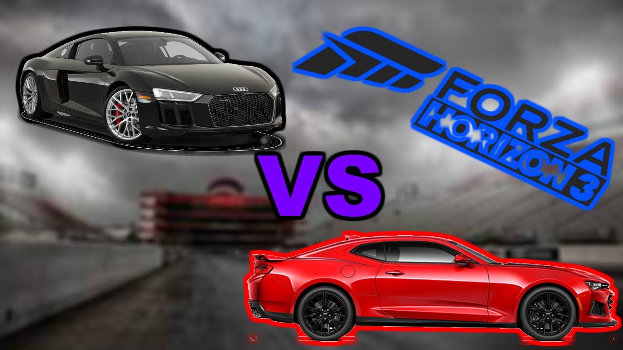 Audi r8 VS chevrolet camaro zl1 In forza horizon 3 - YouTube