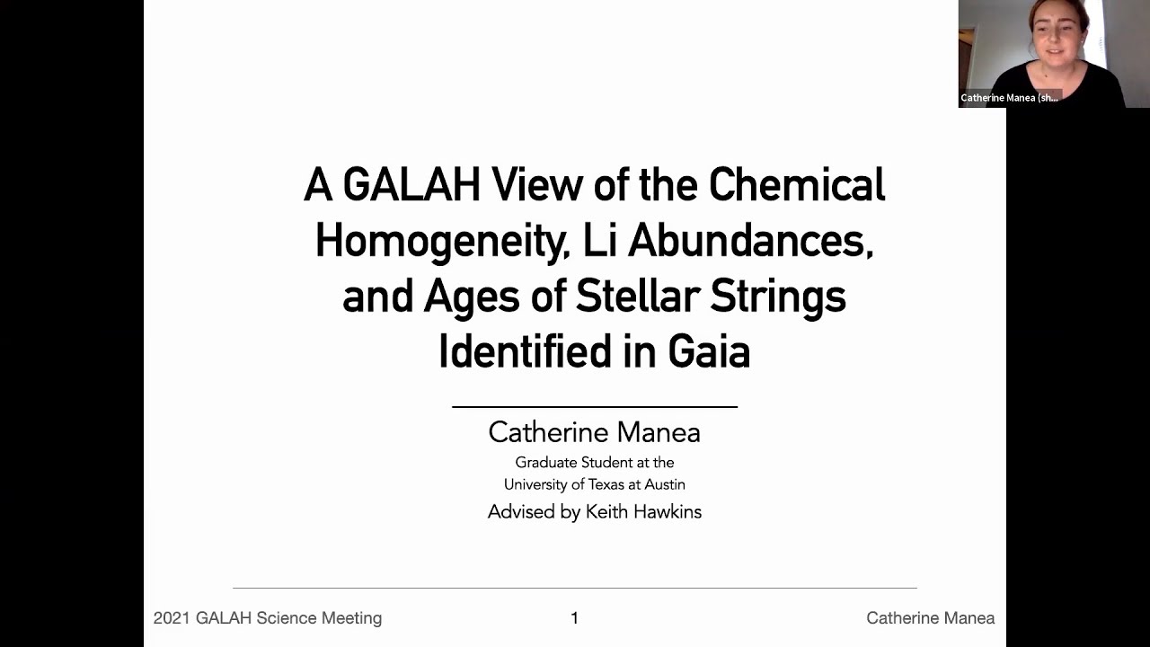 Catherine Manea • A GALAH View of the Chemical Homogeneity, Li Abundances, & Ages of Stellar ...