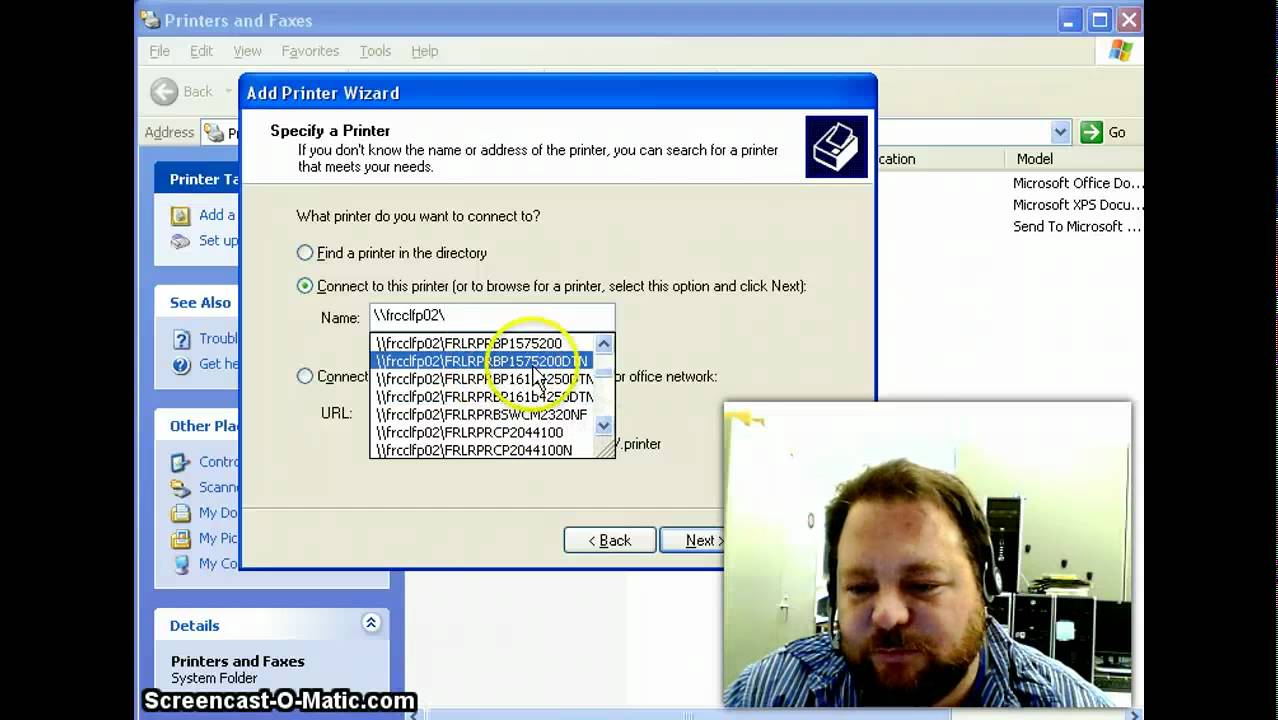 Add a network printer - Windows XP - FRCC Larimer Campus - YouTube