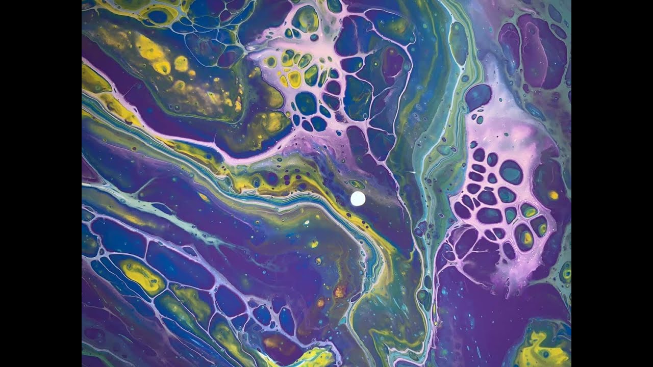 Pretty Ice cube tray fluid acrylic pour painting - YouTube