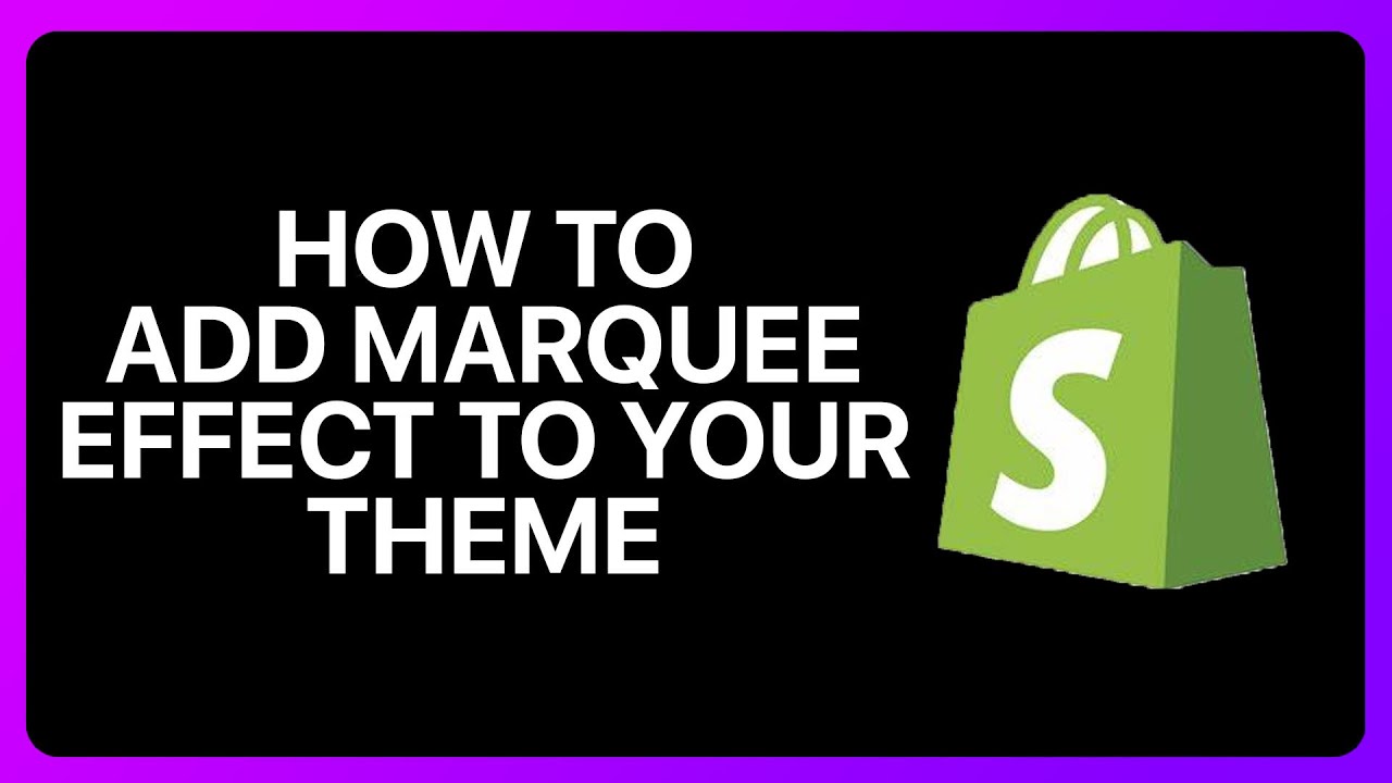 How To Add Shopify Marquee Effect On Your Theme Tutorial - YouTube