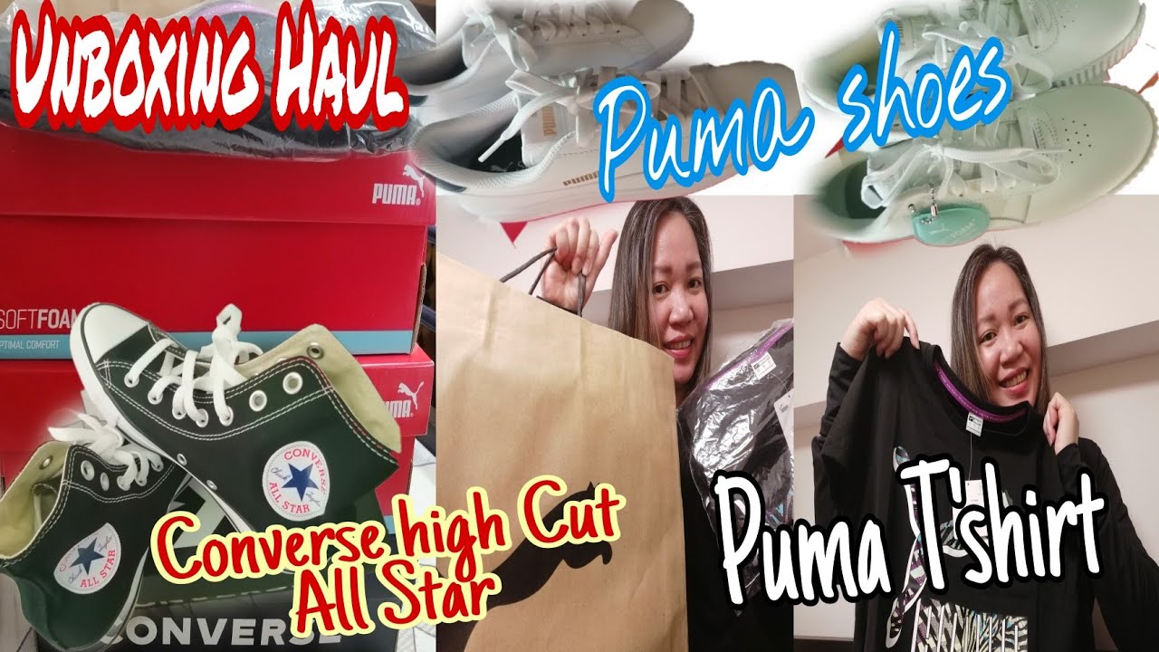 Unboxing (PUMA SHOES, CONVERSE, PUMA T'SHIRT) Haul Time - YouTube