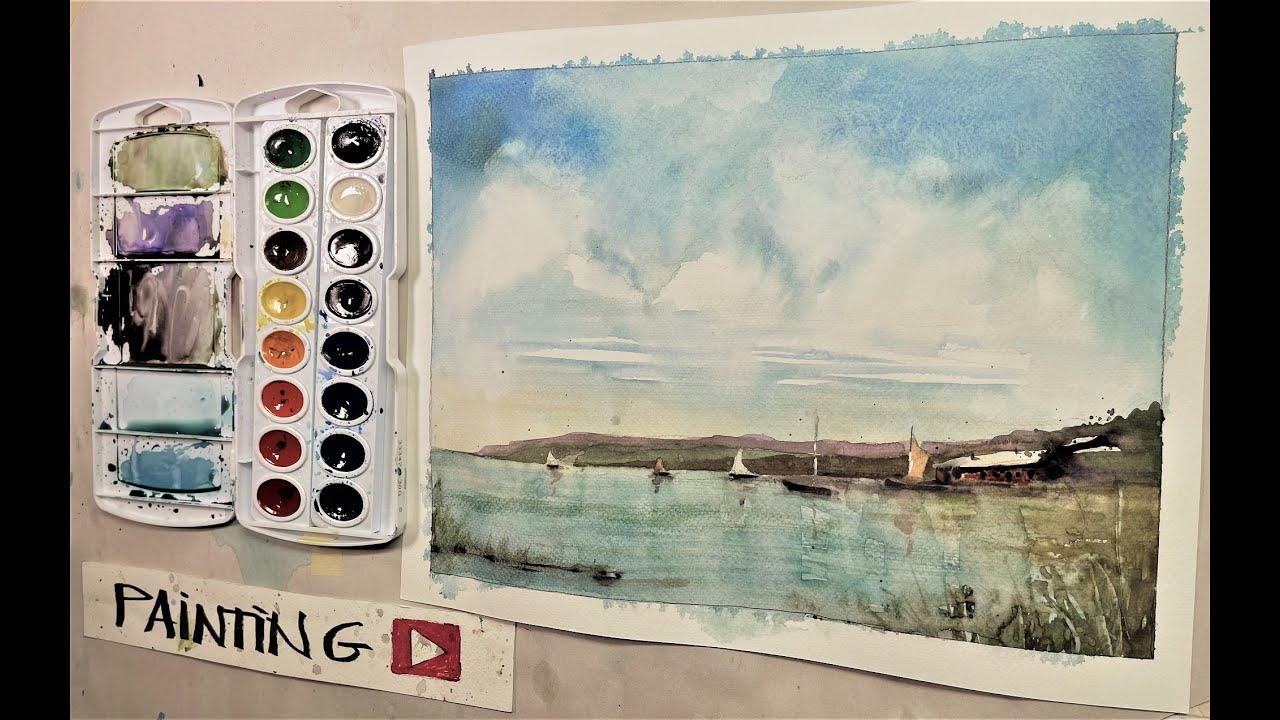 Coast, Ocean & Sailboat Painting - Watercolor in 5 - with Chris Petri ...