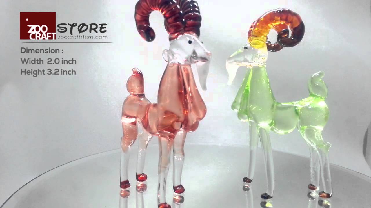ZOOCRAFTSTORE: Hand blown glass Goat figurine - YouTube