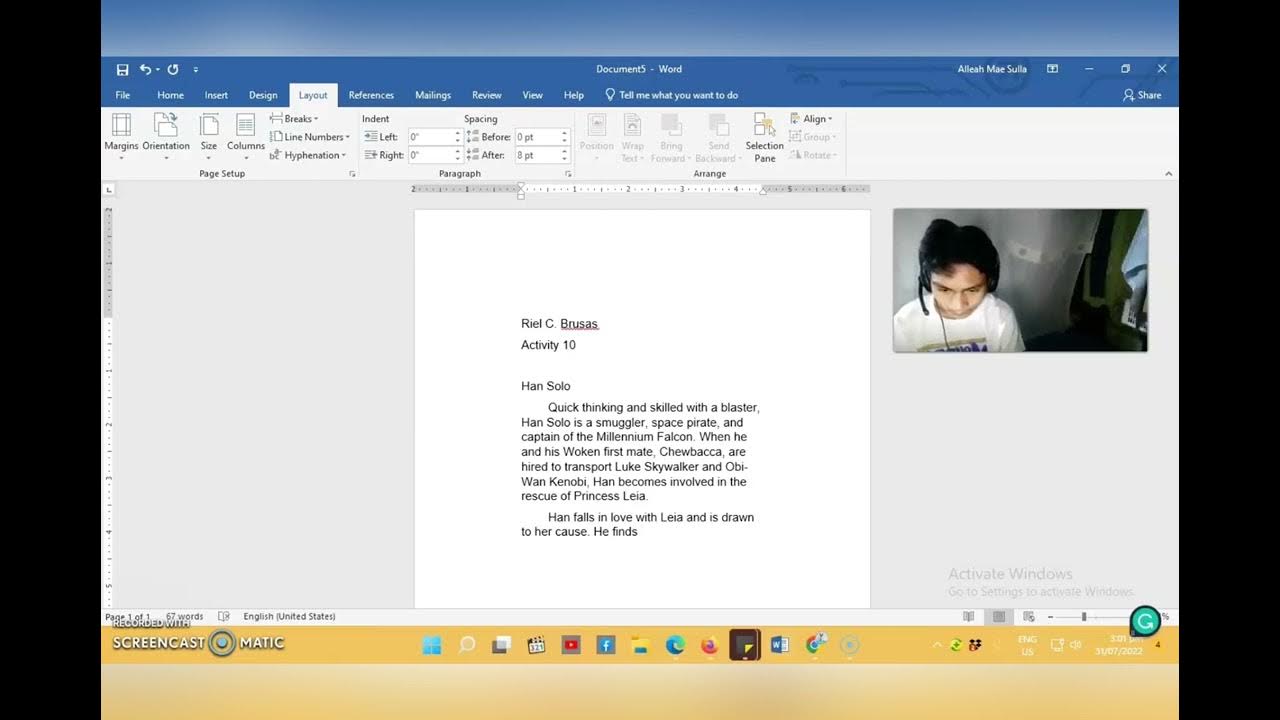WORD PROCESSING/ ACTIVITY 1/ TUTORIAL/ FINALS - YouTube
